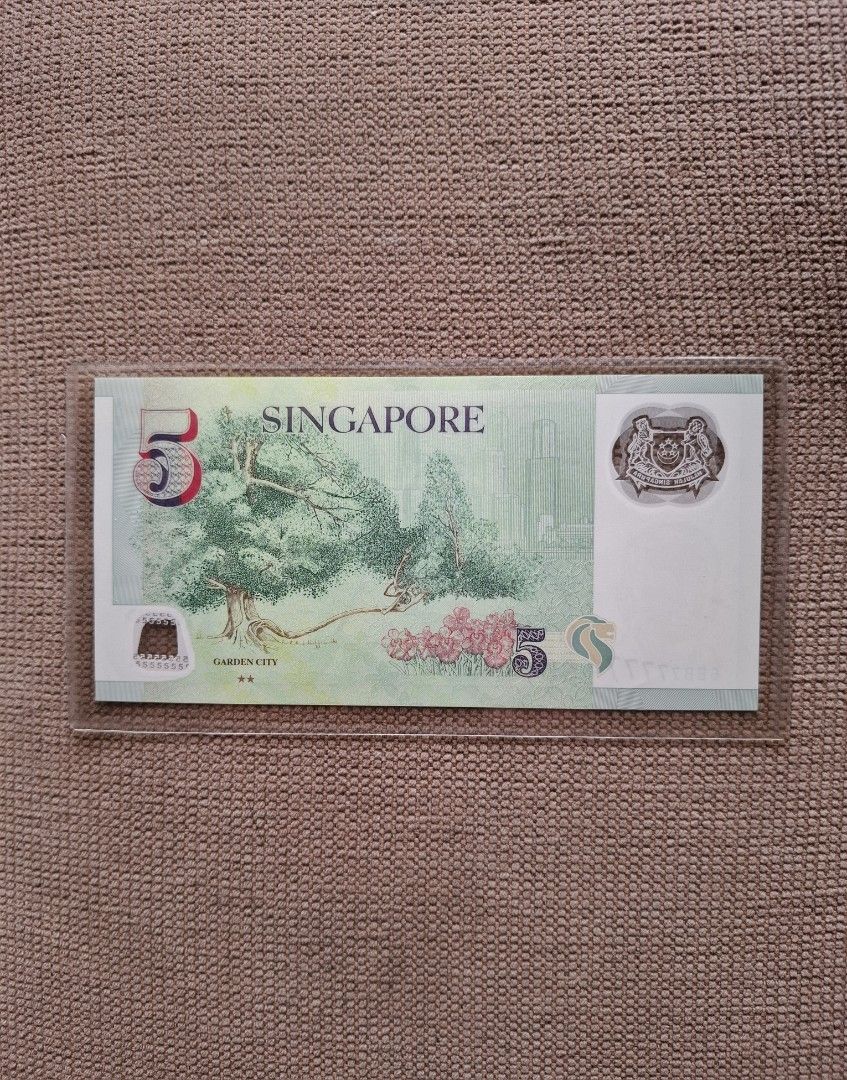 Almost Solid Spore $5 Portrait Lucky 7 number banknote, Hobbies & Toys ...