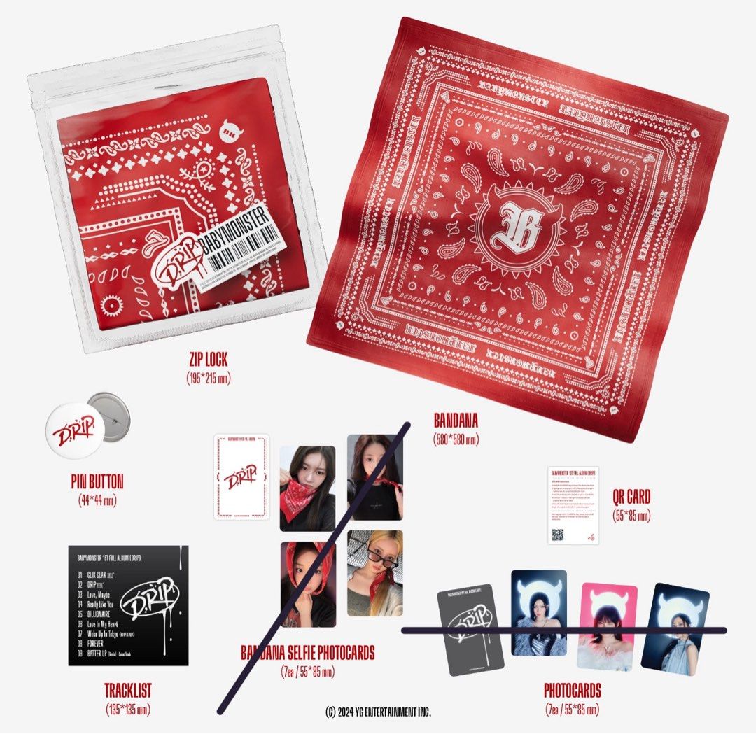 Babymonster Drip Bandana Unsealed Album, Hobbies & Toys, Memorabilia ...