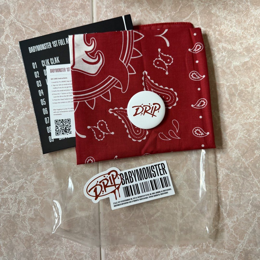 Babymonster Drip Bandana Unsealed Album, Hobbies & Toys, Memorabilia ...