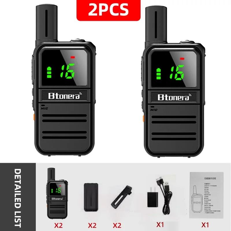 BTONERA Walkie Talkies 2 Pcs Rechargeable Long Range Flashlight 16 ...