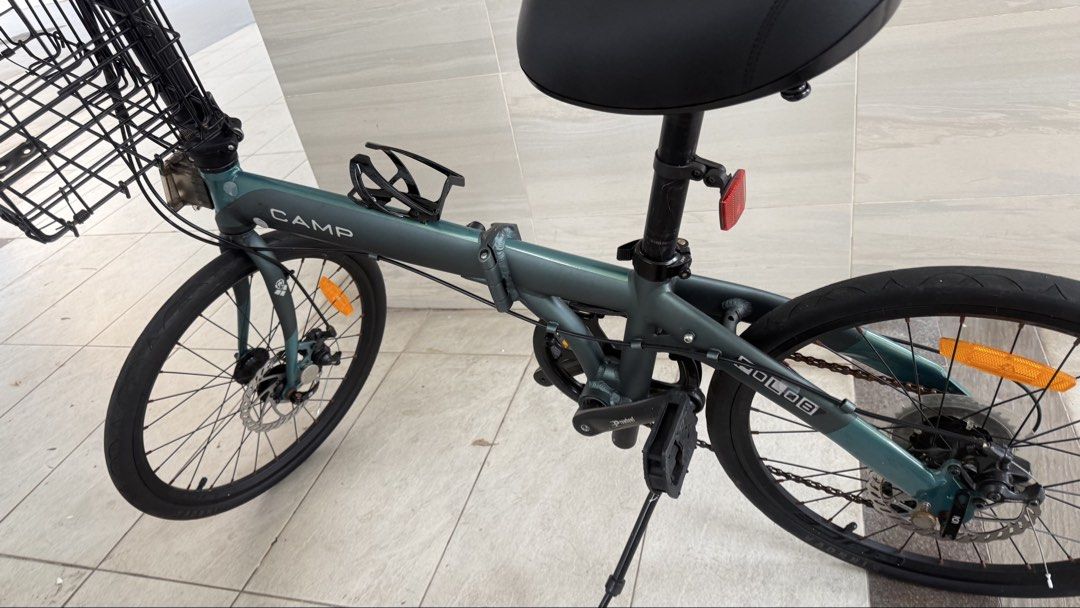CAMP Folding Bicycle with Basket and Disc Brakes, Sports Equipment ...