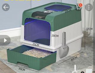 Covered Litter Box with Scoop, Pet Supplies, Homes & Other Pet ...
