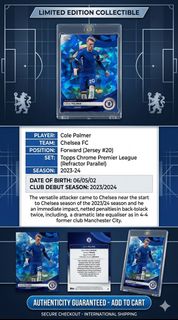 2025-26 Topps Chrome /99 Cole Palmer Chelsea FC Card, Hobbies & Toys ...
