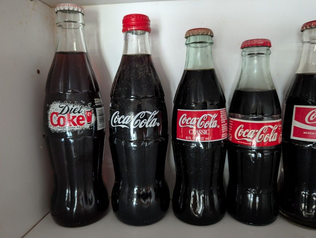Collection of Vintage Coca-Cola and Diet Coke Glass Bottles, Toys ...