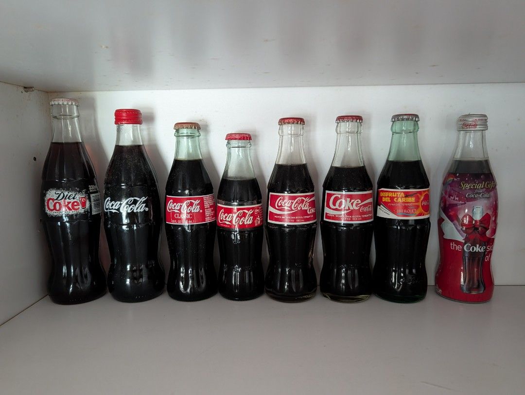 Collection of Vintage Coca-Cola and Diet Coke Glass Bottles, Toys ...