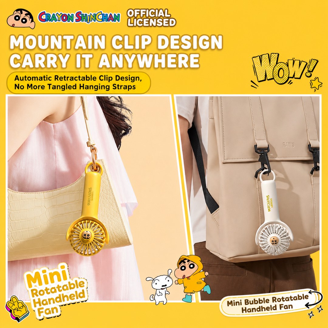 Crayon Shinchan Mini Portable Handheld Fan, Hobbies & Toys, Travel ...