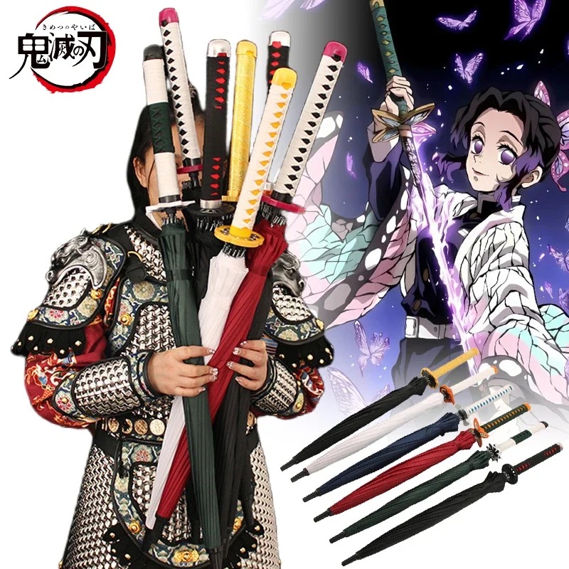 Demon Slayer Katana Umbrella Shinobu Long Rain Black Parasol Sword ...