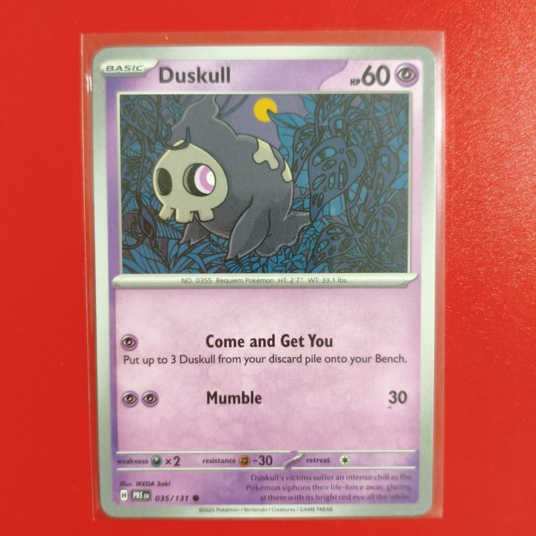 50¢ Duskull #35 Pokemon Reverse Holo Master Ball Card 2025 Prismatic ...