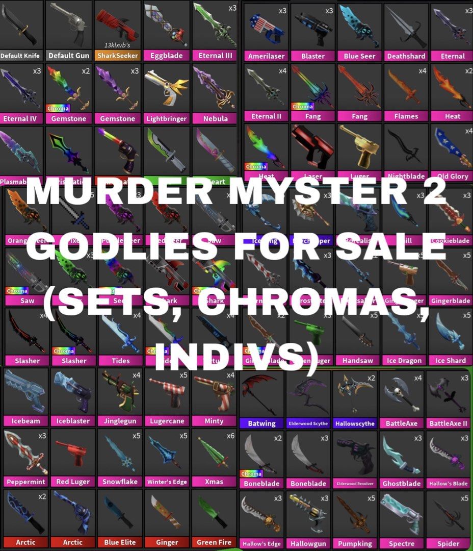ROBLOX MURDER MYSTER 2 GODLIES (pricelist in description), Video Gaming ...