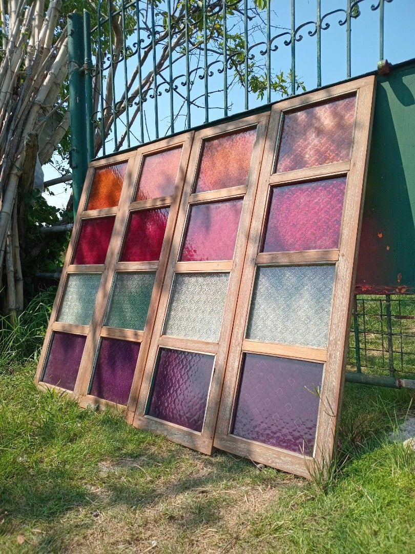 Old Ipil Rustic Sampaguita Stain Glass Window/Transom, Hobbies & Toys ...