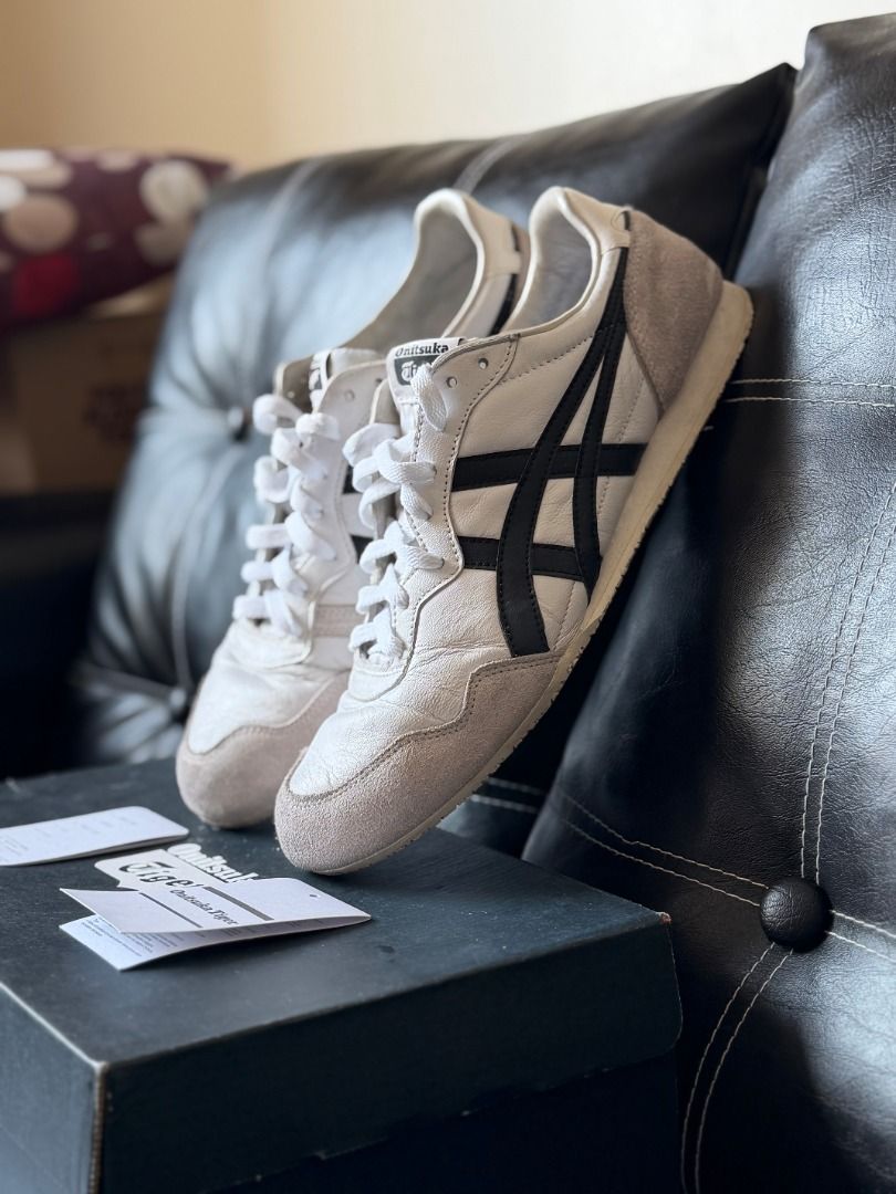 Onitsuka Tiger Serrano White Black Sneakers, Women's Fashion, Footwear ...