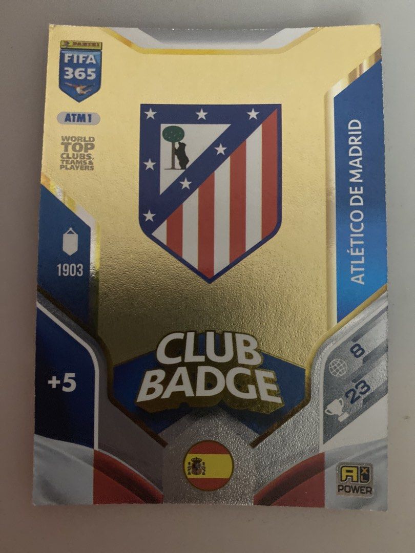 Panini FIFA 365 Club Badge Atletico De Madrid Card, Hobbies & Toys ...