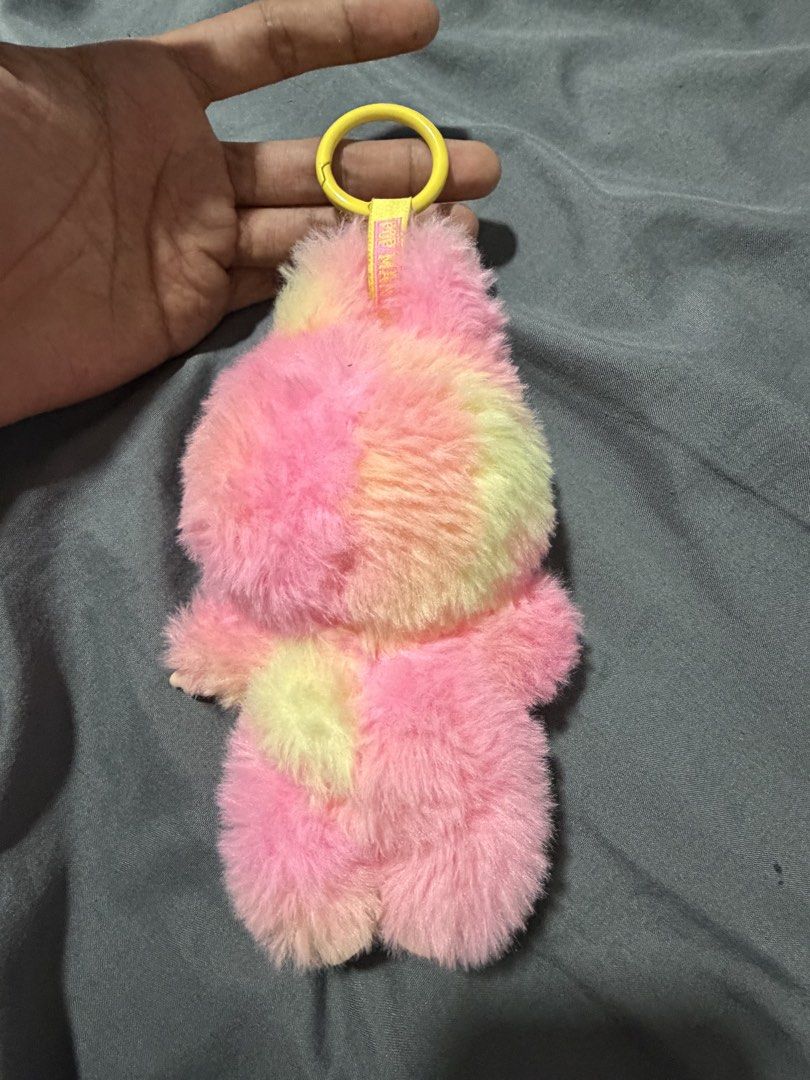 Pink Yellow Fluffy Labubu, Hobbies & Toys, Toys & Games on Carousell