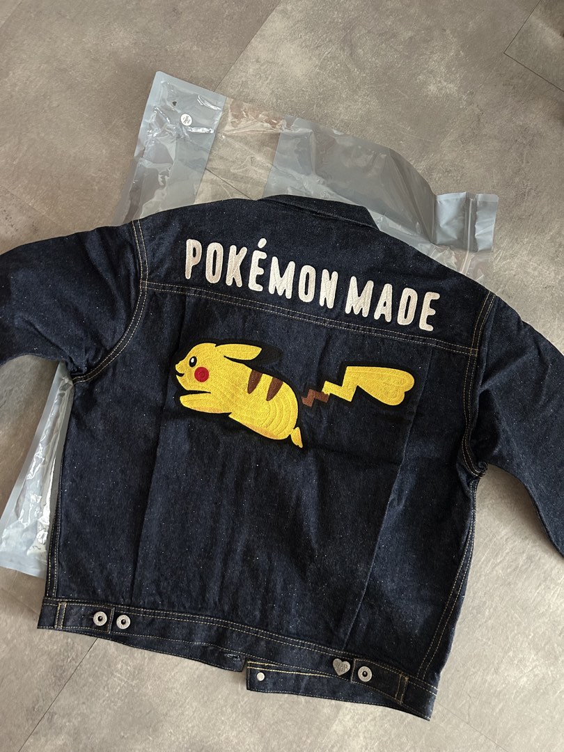 Pokemon x Human Made Denim Jacket Pikachu, Men's Fashion, Coats ...