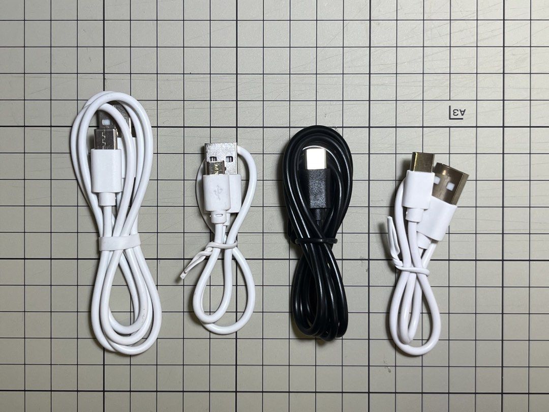 各類usb to type-a/c 線 Assorted USB Charging Cables - Micro USB, USB-C, 手提 ...