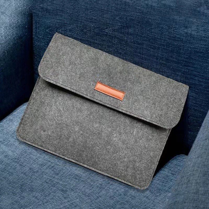 Grey Felt Laptop Sleeve with Leather Accent, Computers & Tech, Parts ...