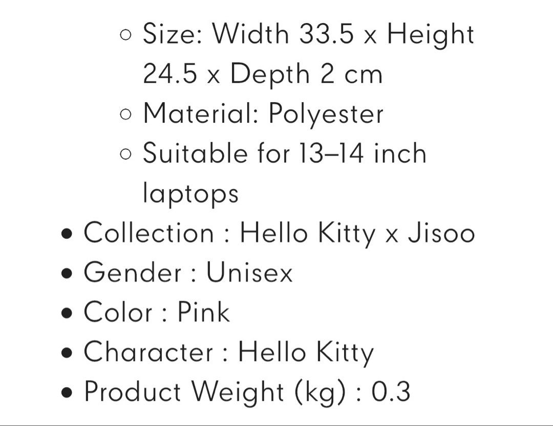 Hello Kitty x JiSoo Pink Laptop Pouch - Korea Authentic, Computers ...