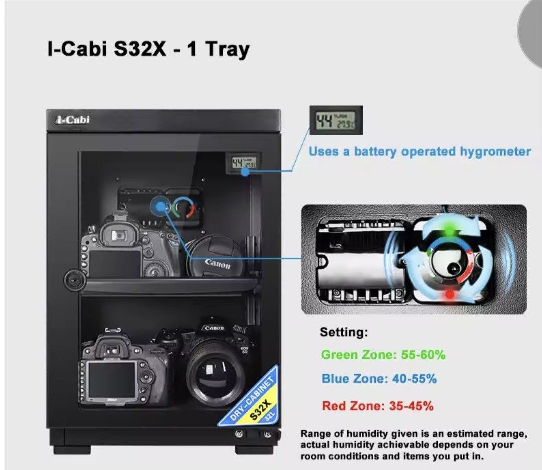 I-Cabi S32X Dry Cabinet - 1 Tray, Photography, Photography Accessories ...