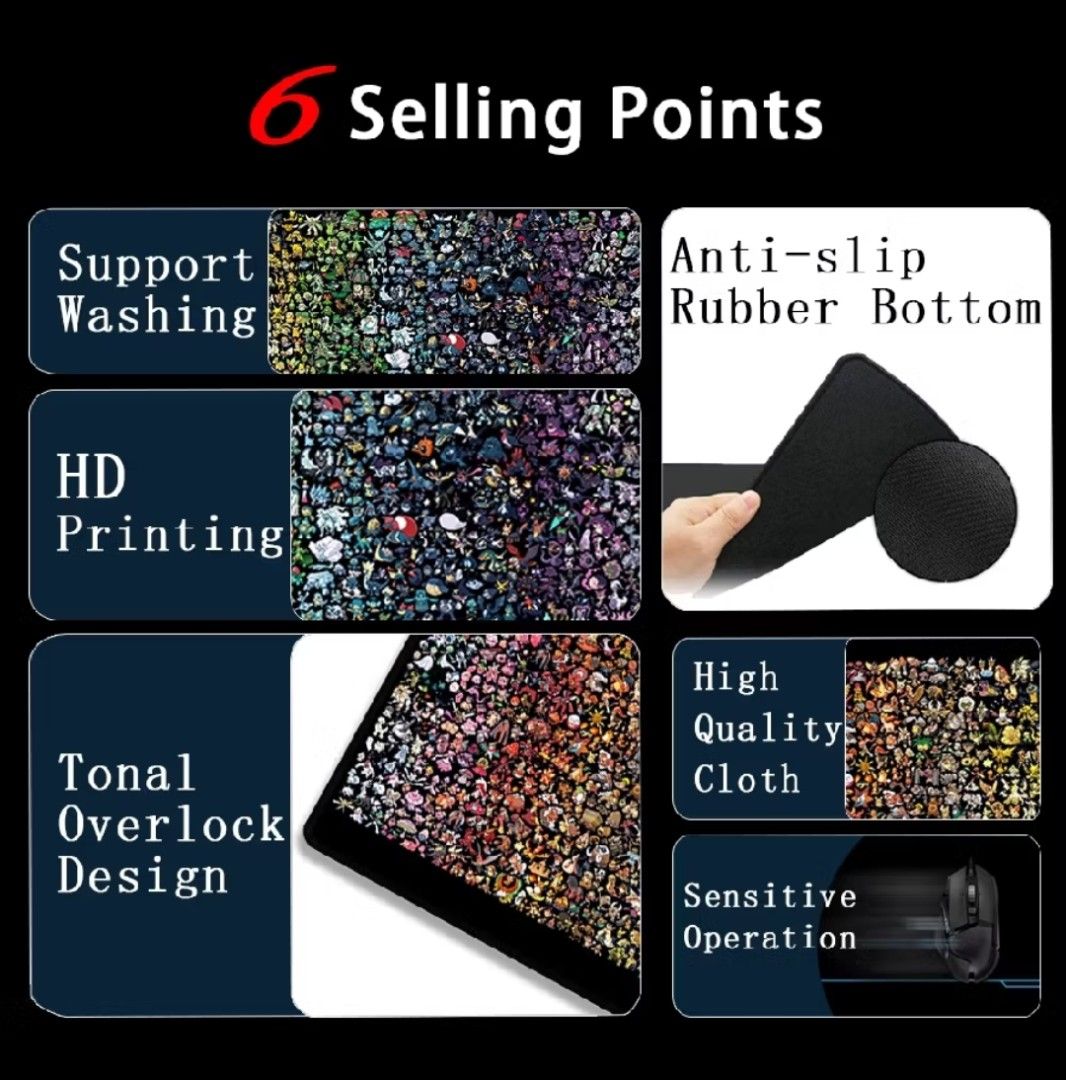 Large Pokemon Desk Mat, Computers & Tech, Parts & Accessories, Mouse ...