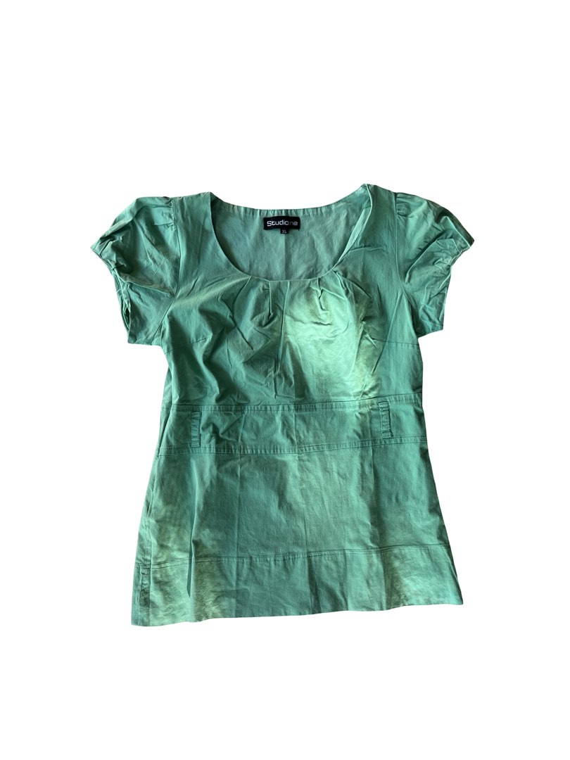 Studio Line Green Short Sleeve Top XL, Women's Fashion, Tops, Blouses ...