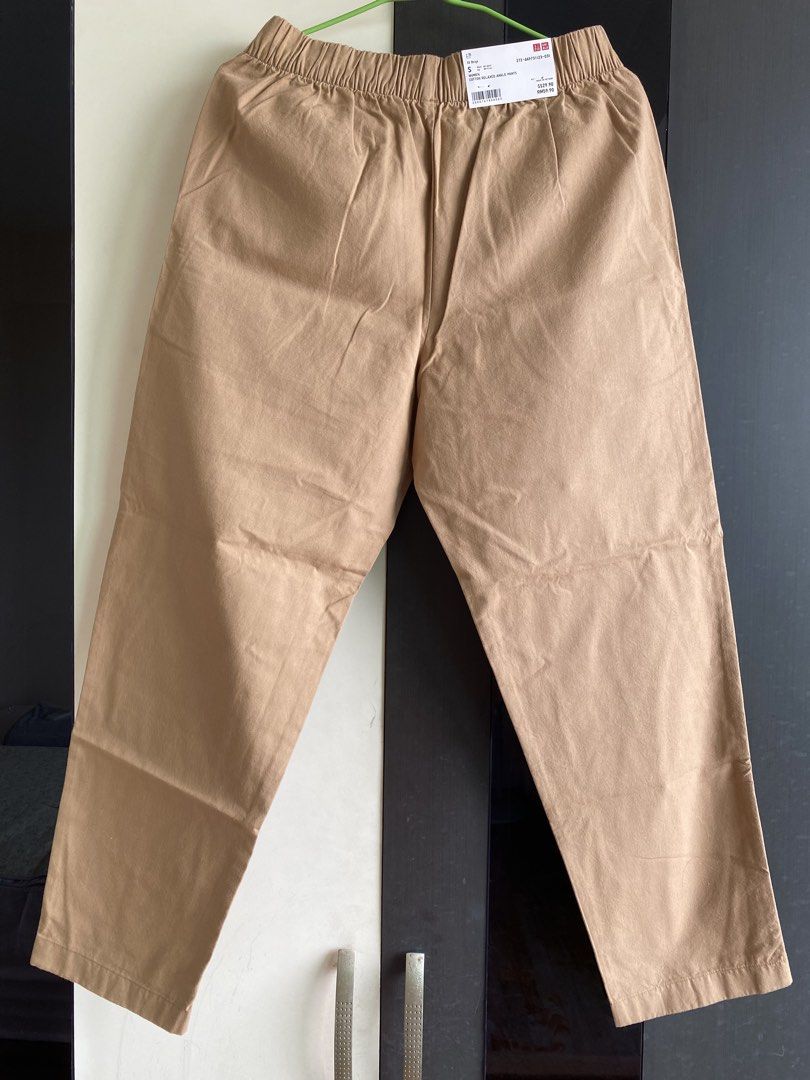 Uniqlo Cotton Relaxed Ankle Pants, Women's Fashion, Bottoms, Other ...