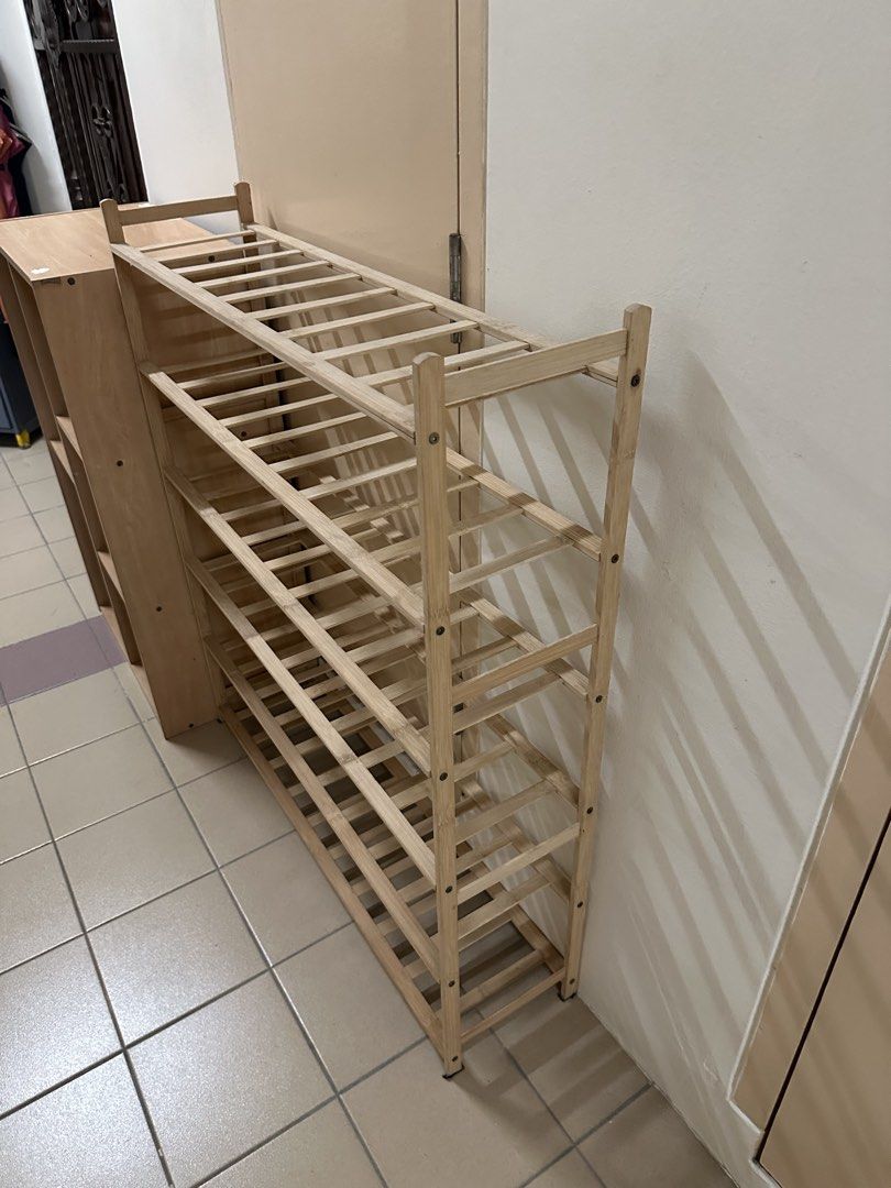 Wooden Shoe Rack |letgo, Furniture & Home Living, Furniture, Shelves ...