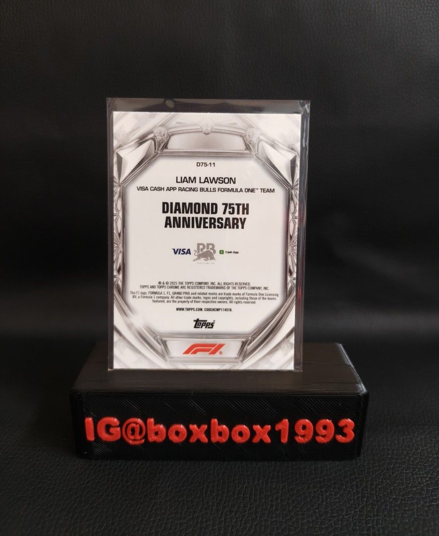 2025 Topps Chrome F1 Liam Lawson RC Diamond 75th Anniversary, Hobbies ...