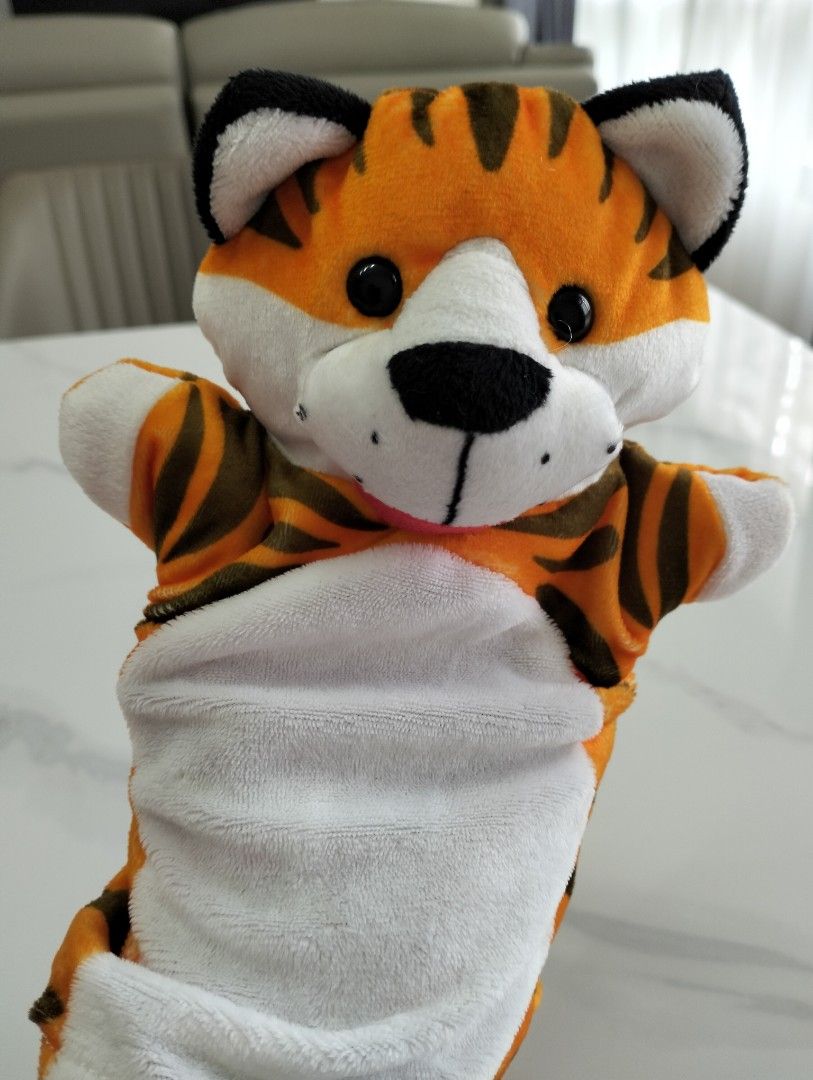 2 Animal Hand Puppets - Tiger, Bunny, Hobbies & Toys, Toys & Games on ...
