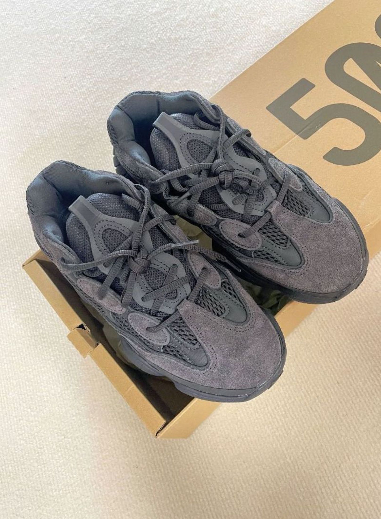 adidas originals Yeezy 500 Utility Black Minimalist Dad Shoes Black ...