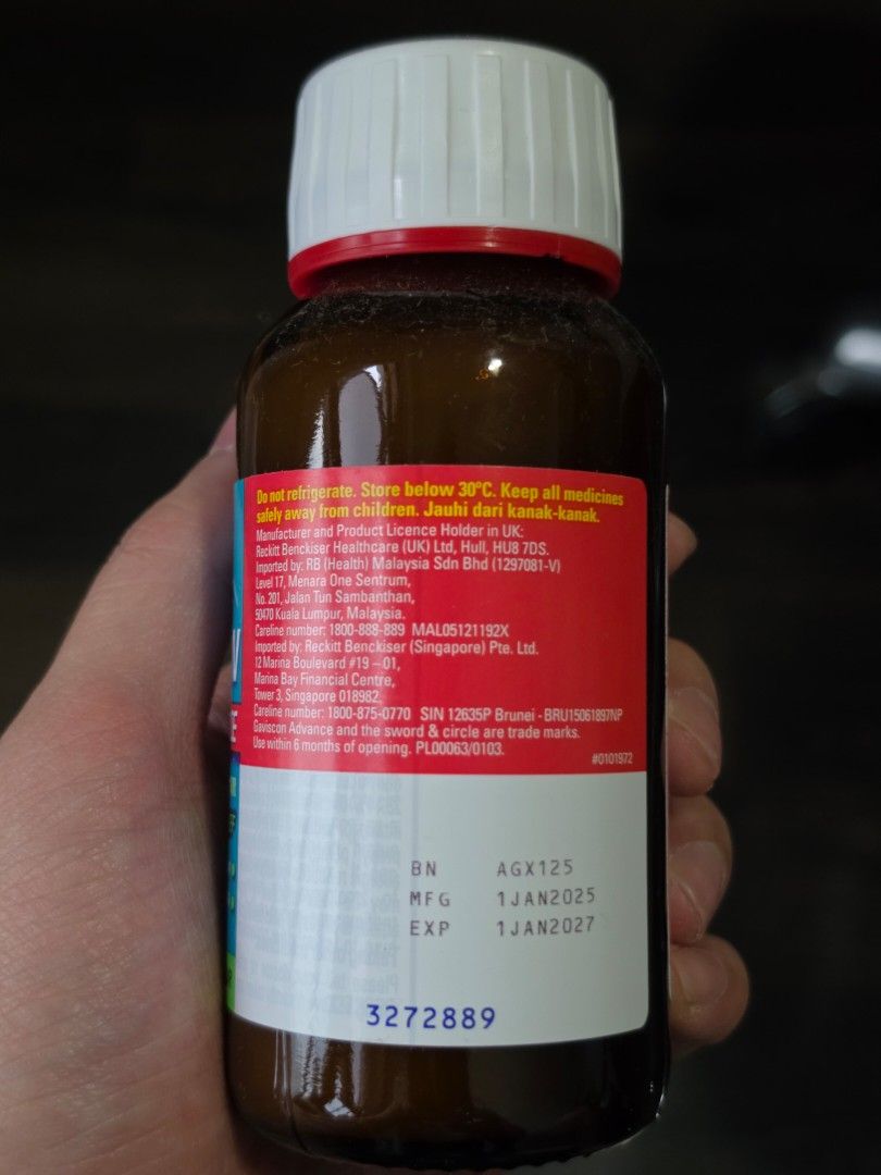 Gaviscon Advance Peppermint Flavour Antacid Syrup, Health & Nutrition ...