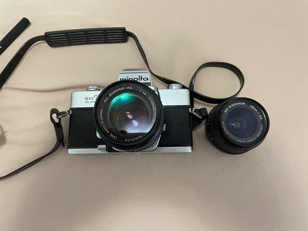 Minolta SR-T Super 35mm Film Camera with 50mm & 28mm Lenses, 攝影器材, 相機 ...
