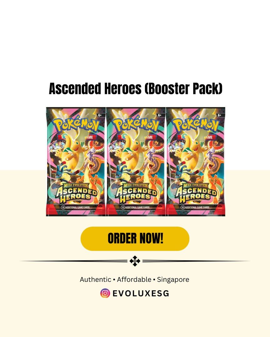Pokemon - Ascended Heroes Booster Pack, Hobbies & Toys, Toys & Games on ...