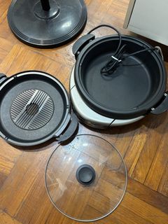 Korean Electric Grill Pan with Temperature Control, 家庭電器, 廚房電器, 燒烤爐及火鍋鍋 ...