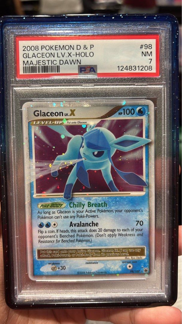 2008 Pokemon Glaceon LV.X Holo PSA 7 Majestic Dawn, Hobbies & Toys ...