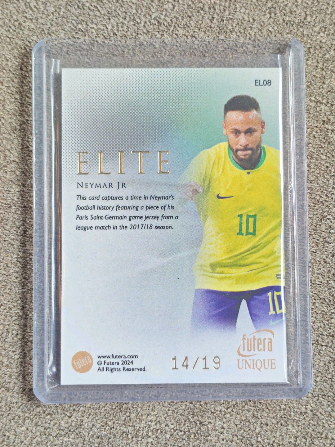 *2024 Topps, Futera Unique Elite Neymar Jr Match-Worn PSG Jersey Relic ...