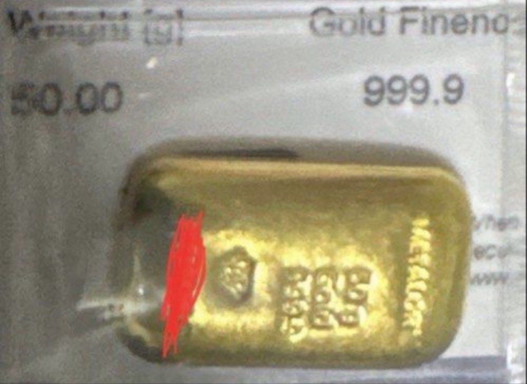 50g 999.9 Fine Gold Bar, Hobbies & Toys, Memorabilia & Collectibles ...