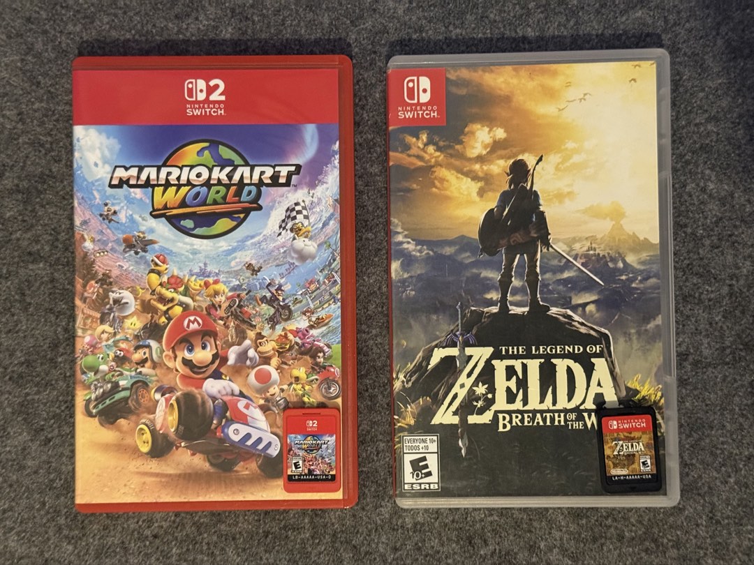 Mario Kart World & Zelda Breath of the Wild Switch Games, Video Gaming ...
