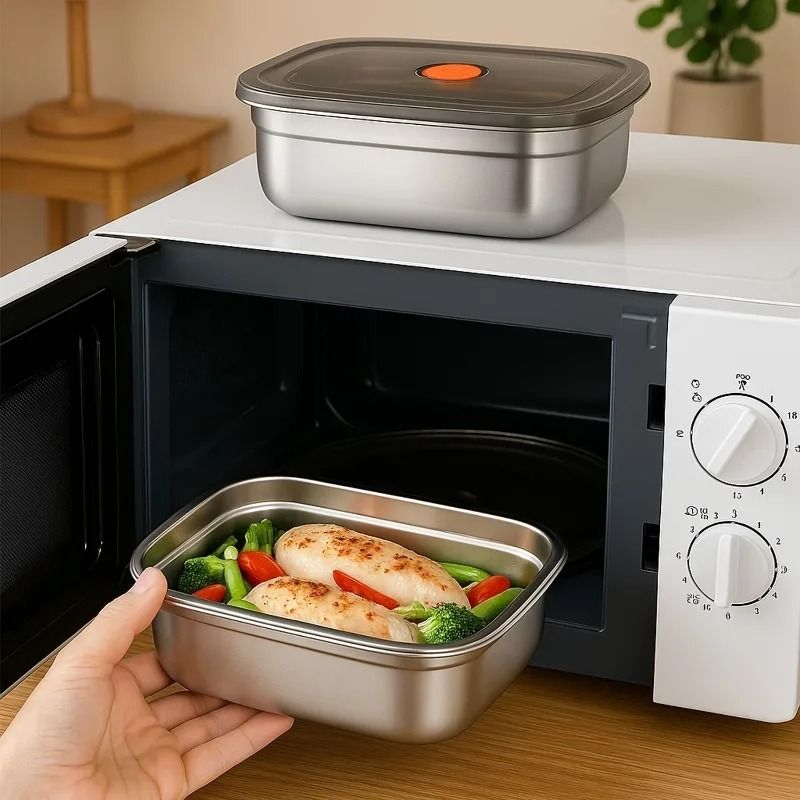 Stainless Steel Crisper Food Storage Container Noodles Fruit Lunch Box ...