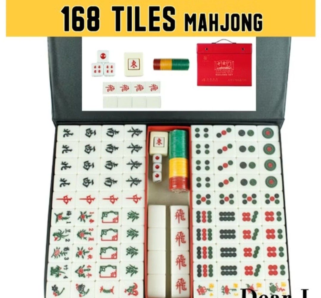 168 Tiles Mahjong Set with Red Case, Hobbies & Toys, Toys & Games on ...