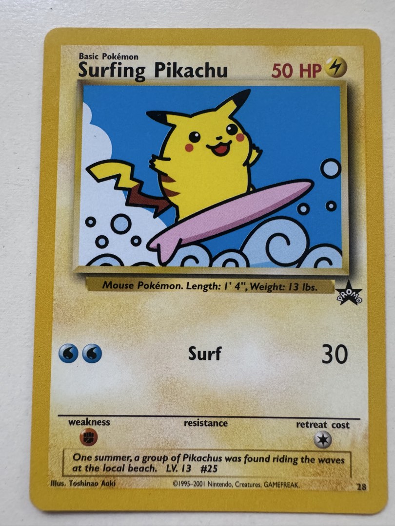 2001 Surfing Pikachu Black Star Promo, Hobbies & Toys, Toys & Games on ...
