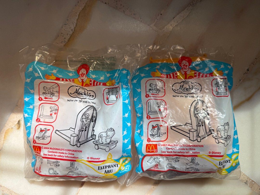 2004 McDonald's Aladdin Happy Meal Toys - Elephant Abu, Hobbies & Toys ...