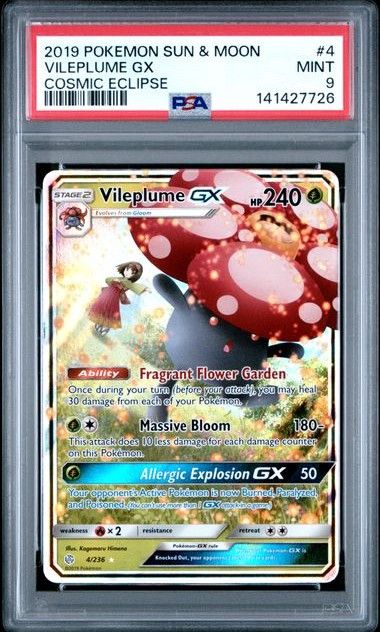2019 POKEMON VILEPLUME GX COSMIC ECLIPSE SUN & MOON COSMIC ECLIPSE #4 4 ...