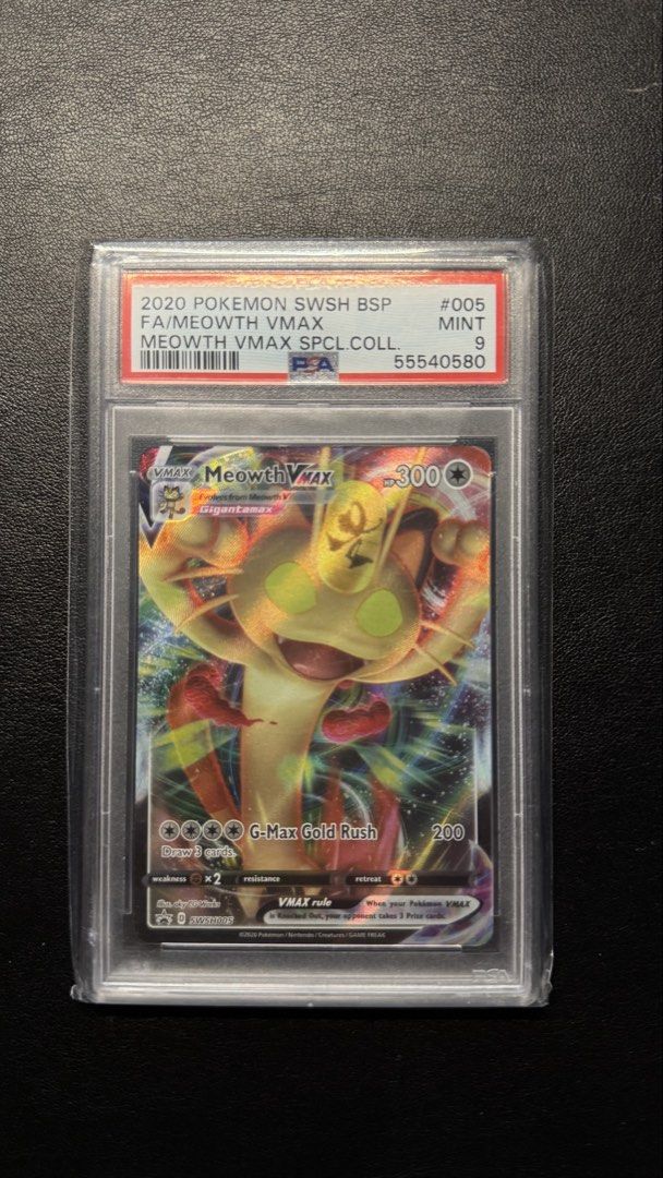 2020 Pokemon SWSH FA Meowth VMAX PSA 9 Mint Card, Hobbies & Toys, Toys ...