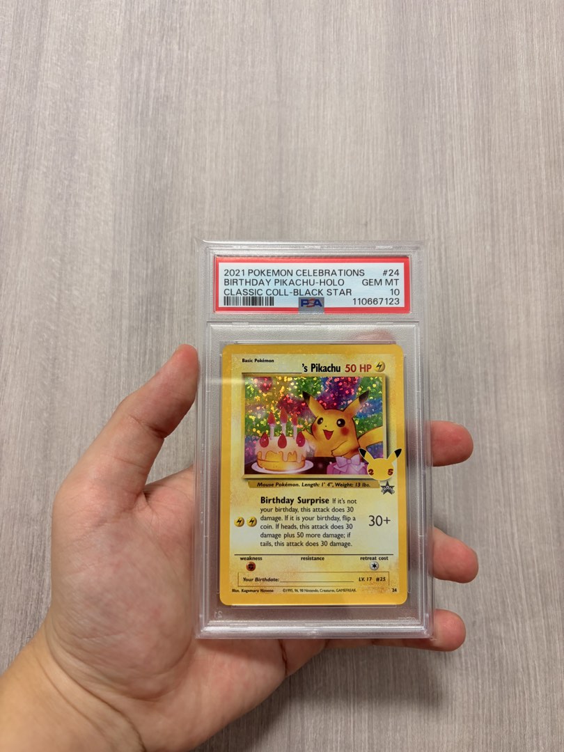 2021 Pokemon Celebrations Birthday Pikachu Holo PSA 10, Hobbies & Toys ...