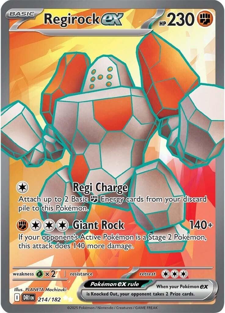 2025 POKEMON DRI EN-DESTINED RIVALS ULTRA RARE #214 REGIROCK EX ...