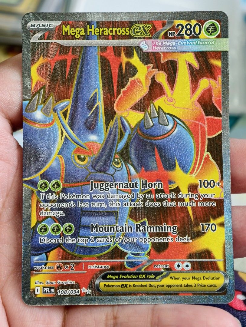 2025 Pokemon TCG Mega Heracross Ex 108/094 Full Art Ultra Rare ...