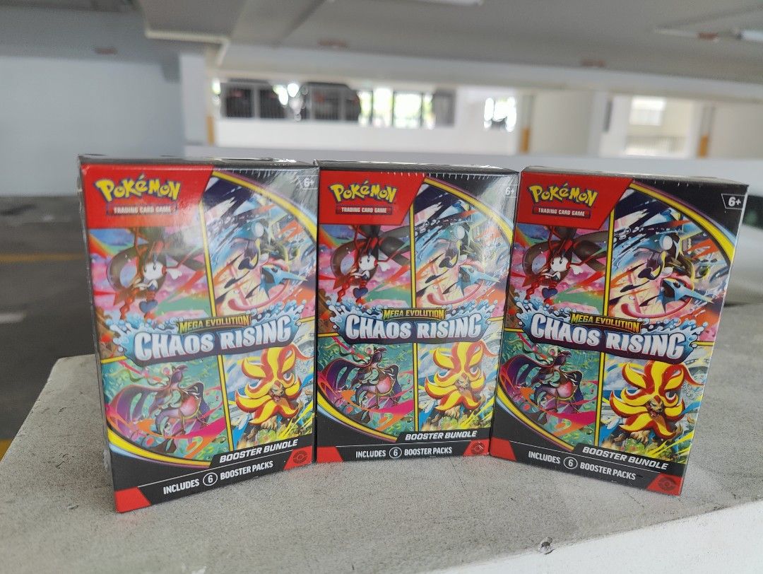 3x Pokemon TCG Mega Evolution Chaos Rising Booster Bundle, Hobbies ...