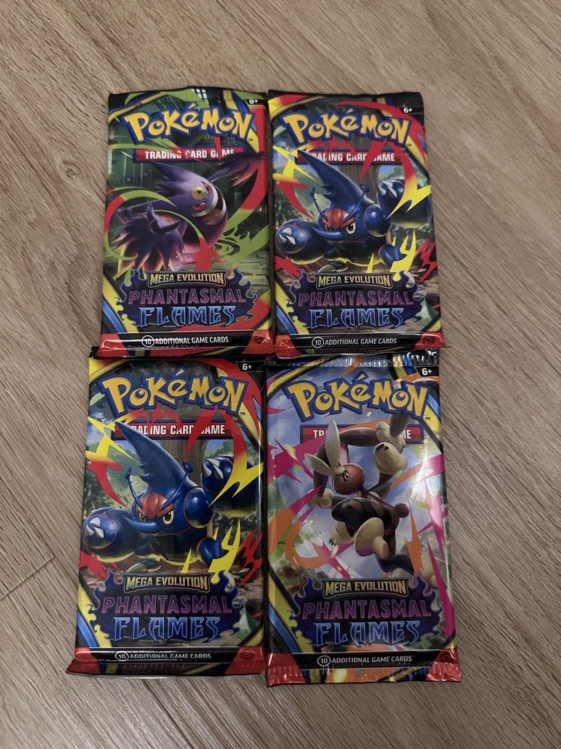 4x Pokemon TCG Mega Evolution Phantasmal Flames Booster Packs, Hobbies ...