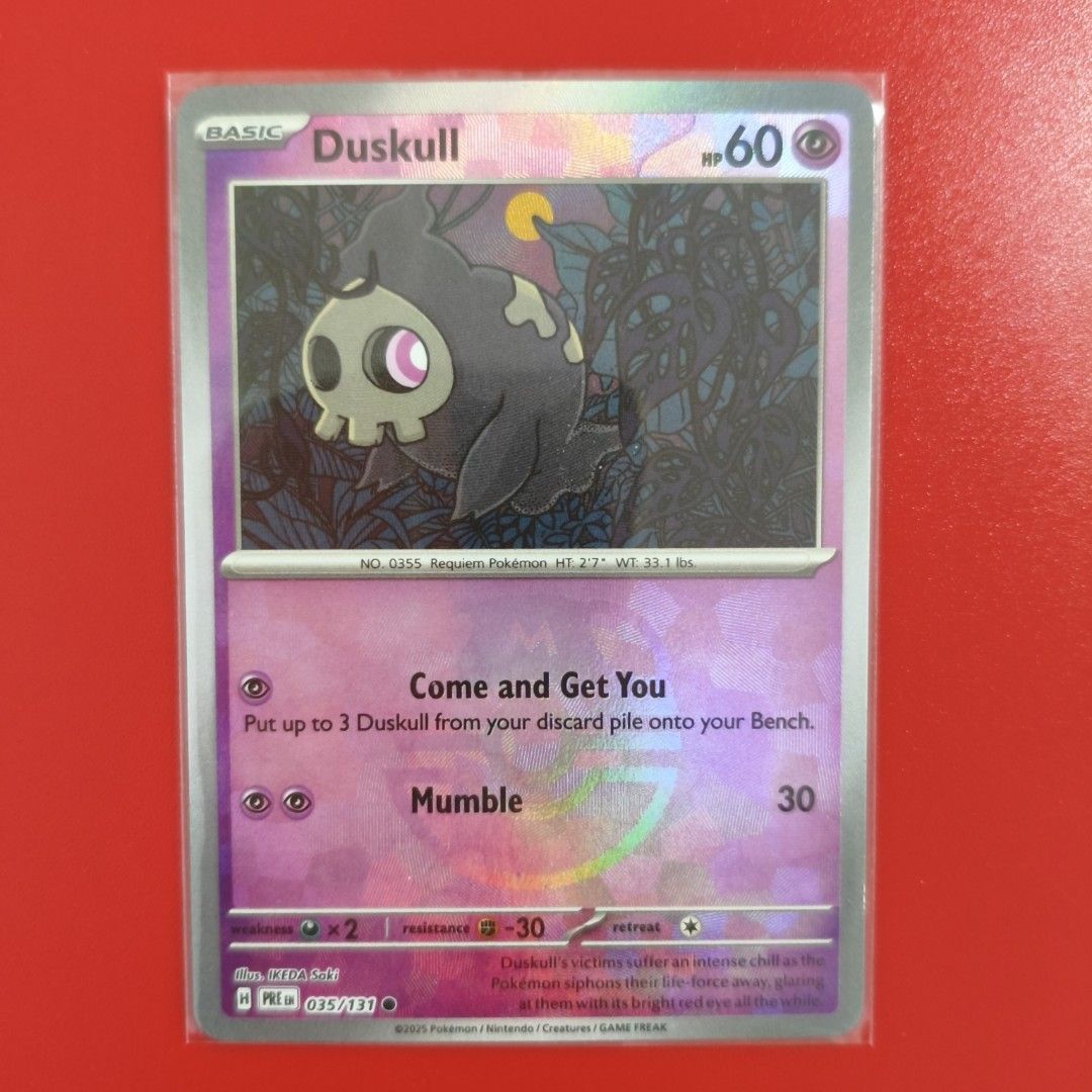 50¢ Duskull #35 Pokemon Reverse Holo Master Ball Card 2025 Prismatic ...