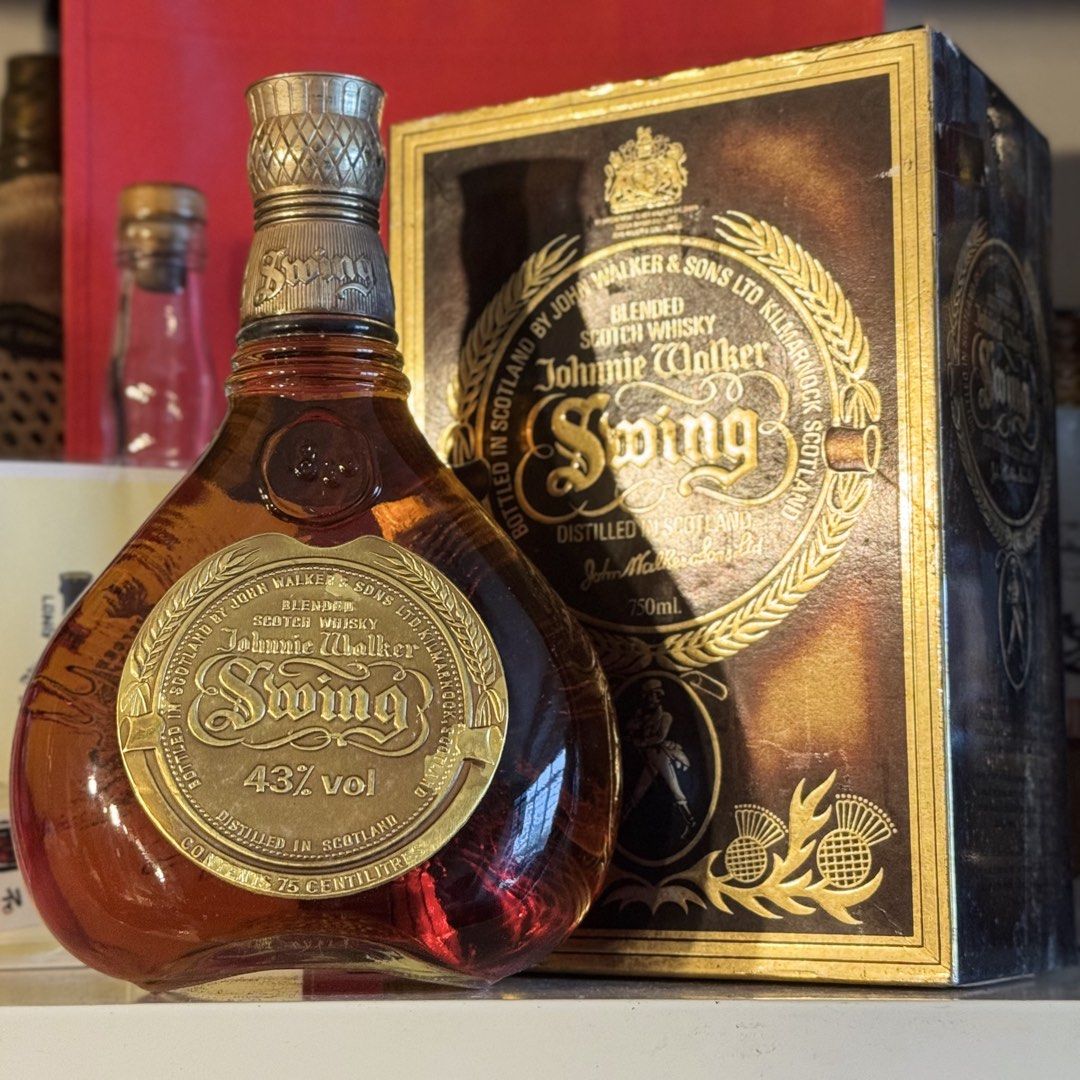 750ml 1980s Johnnie Walker Swing Vintage Scotch Whisky With Box Rocking ...